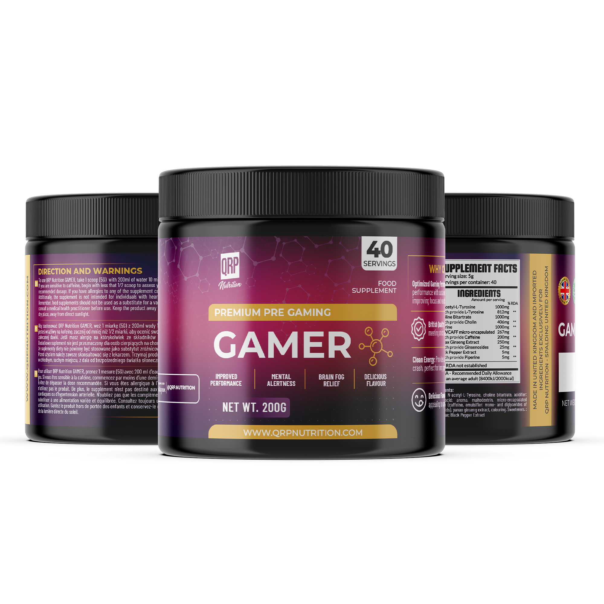 GAMER 200g | Pre-Gaming Energy & Focus | QRP Nutrition